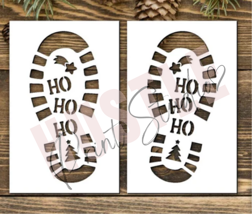 Santa Foot Print Stencil – Hustle Print Studio
