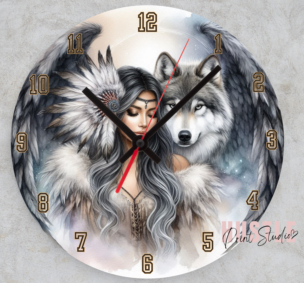 Queen & Wolf 30cm Clock Transfer – Hustle Print Studio