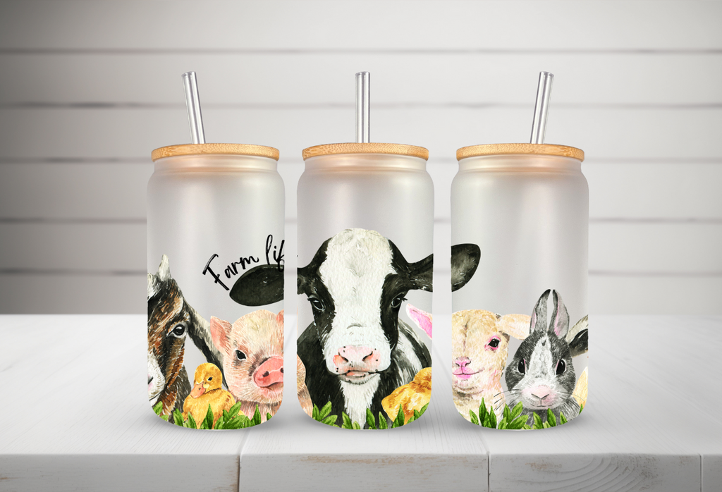 "Farm Life" 16oz Libby Cup – Hustle Print Studio